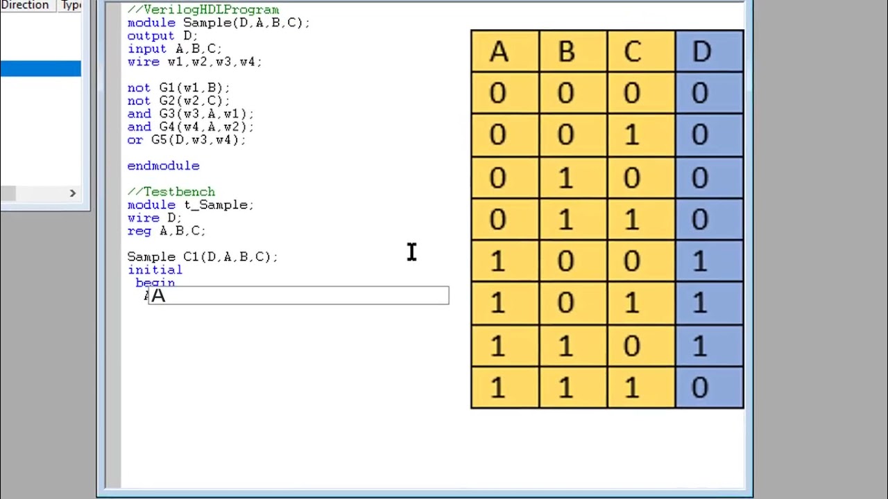 How To Program A Verilog HDL And Testbench For Combinational Circuit