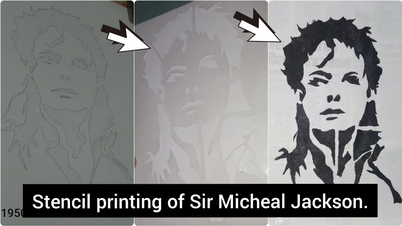 Stencil printing of Michael Jackson || DIY stencil printing #stencilprinting #blackandwhite