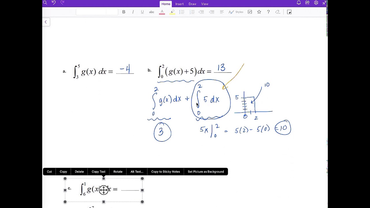 Evaluating definite integrals using area (ex 1)