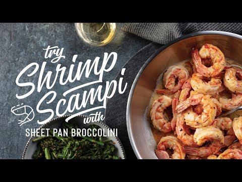 Shrimp Scampi with Sheet Pan Broccolini