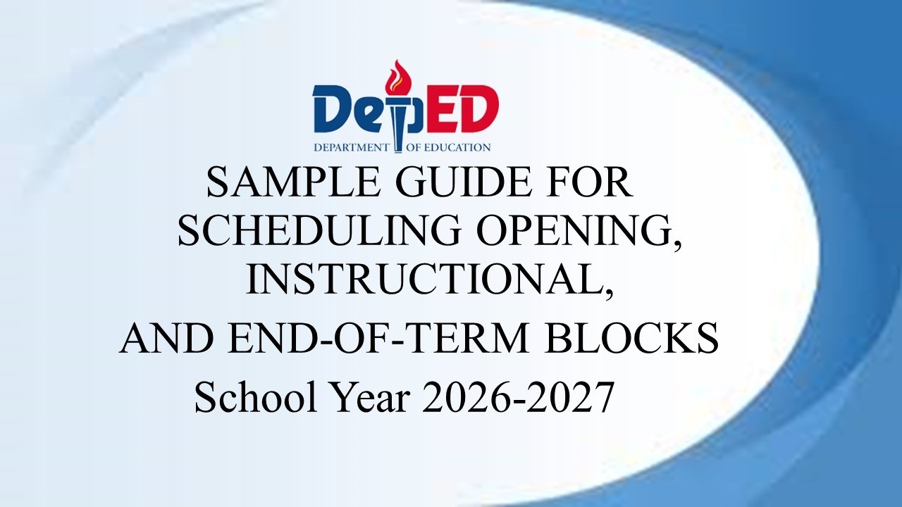 Sample Class Program SY: 2026-2027