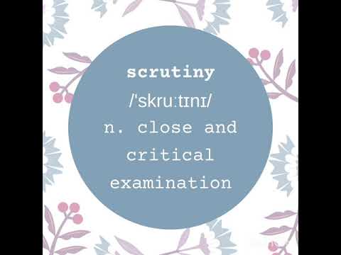 A work a day keeps the dictionary away - scrutiny