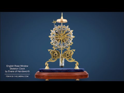 English Rose Window Skeleton Clock by Evans of Handsworth | M.S. Rau