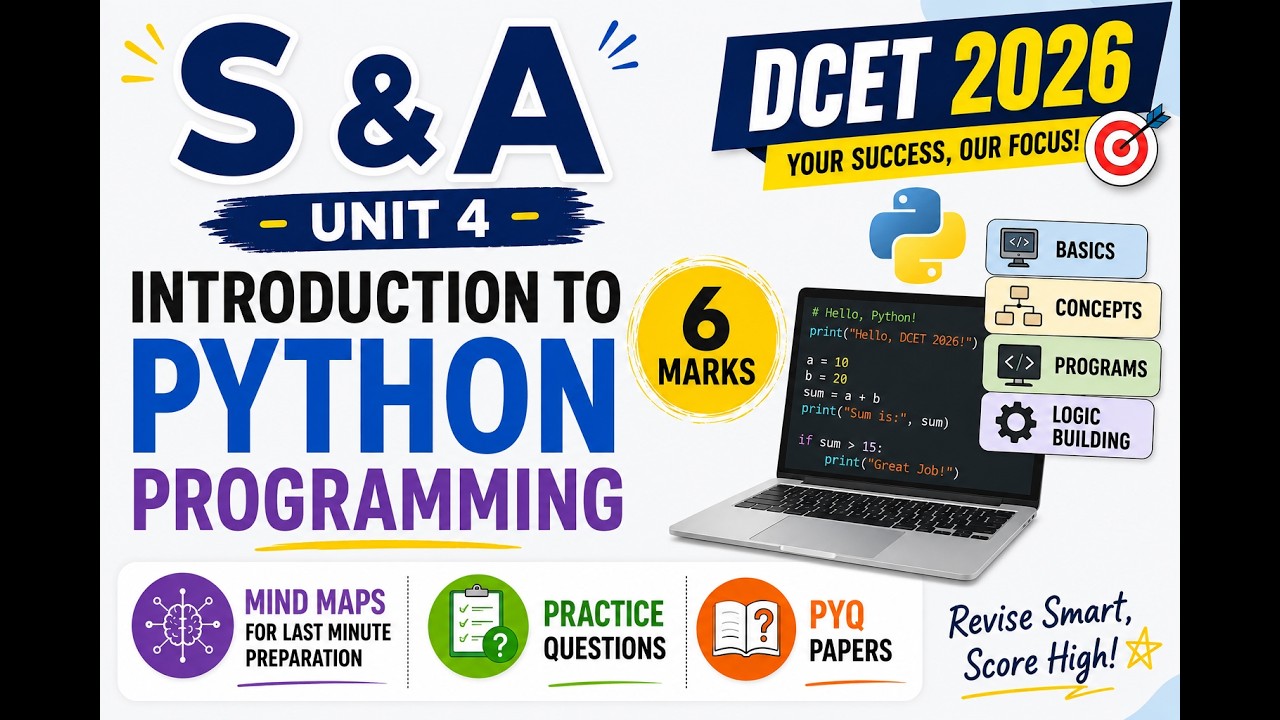 DCET 2026 S&A Unit 4 Introduction to Python Programming