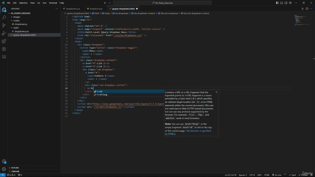 Create a Multi Level Dropdown Menu using HTML, CSS and JavaScript - Part 1
