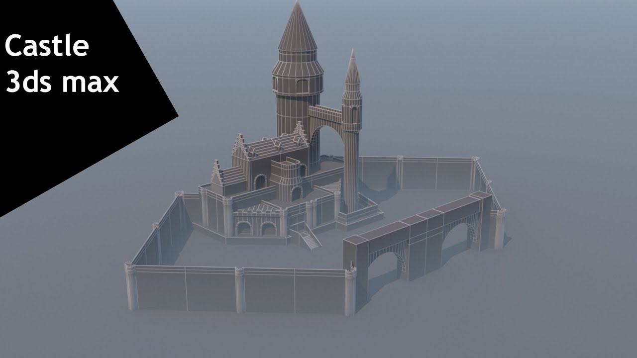 Modeling Castle  - 3ds max environment tutorial final part