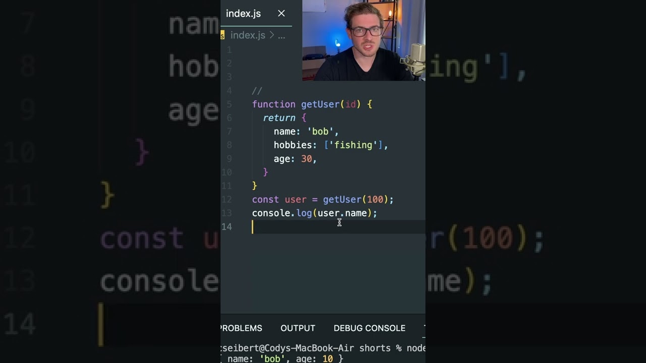 Clean up your javascript code by using object destructing #shorts