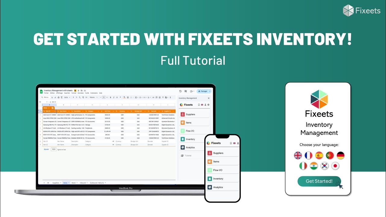 Free Inventory Management with Sheets Tutorial - Fixeets