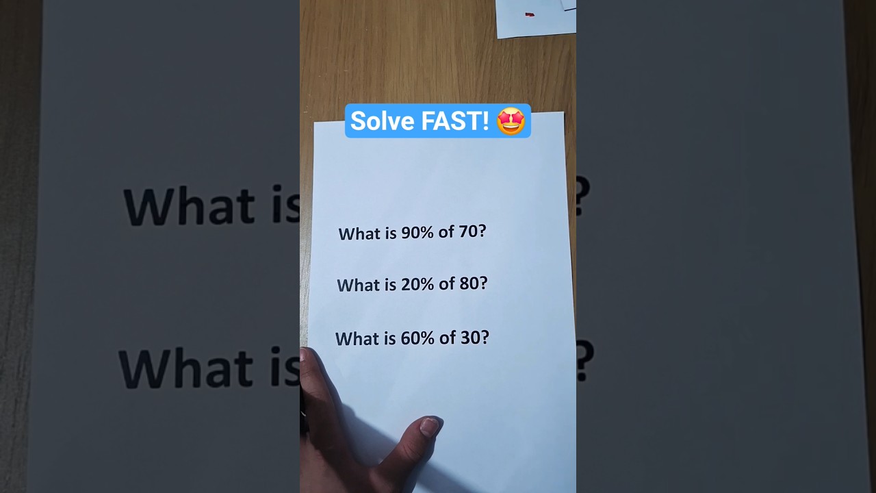 How to Calculate Percentages FAST!⚡ Easy Math Trick You’ll Never Forget!  #maths #mathstricks