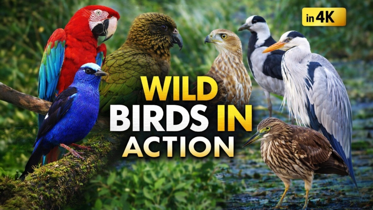 Wild Wings in Action 🐦 | Stunning Macaw to Hawk Cinematic Bird Collection (4K Nature Film)