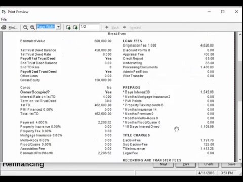 Conventional Break-even Refinance — REALPRO Innovations, Inc.