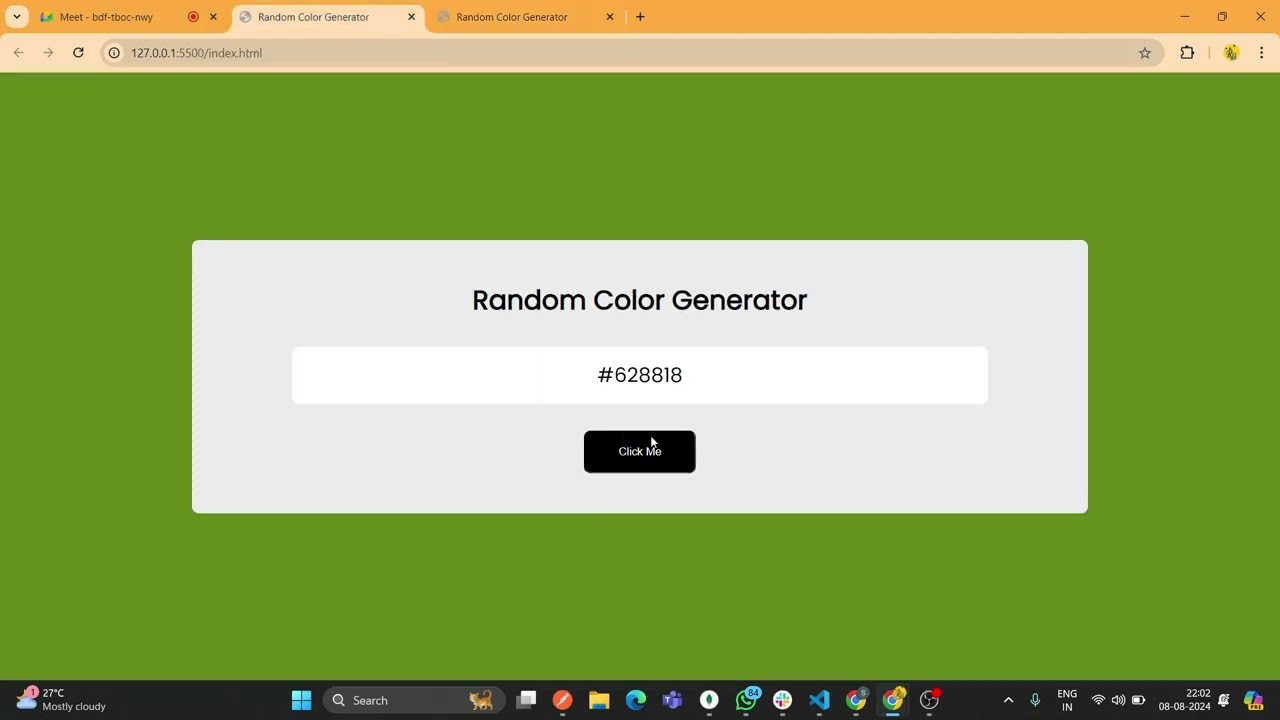 JavaScript Project | Random Background Color Changer