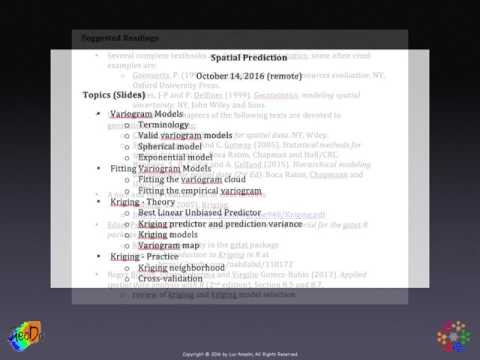 Geostatistics - Spatial Prediction
