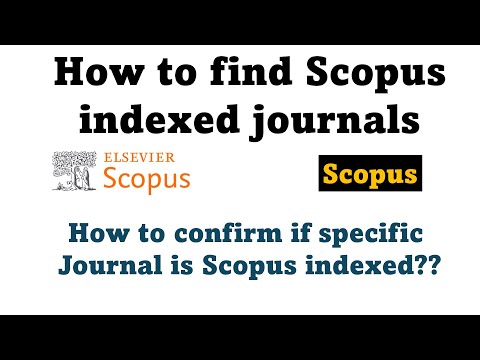 How to find Scopus indexed journals