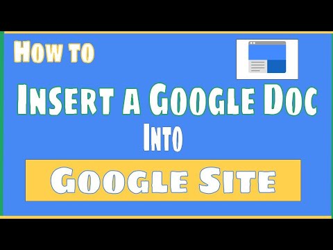 How to Insert a Google Doc into Google Sites