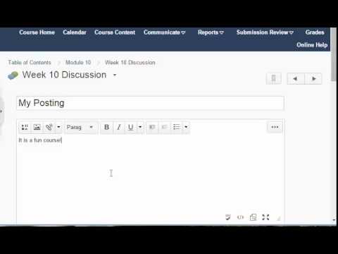 Posting to a Discussion Topic in MyCourses
