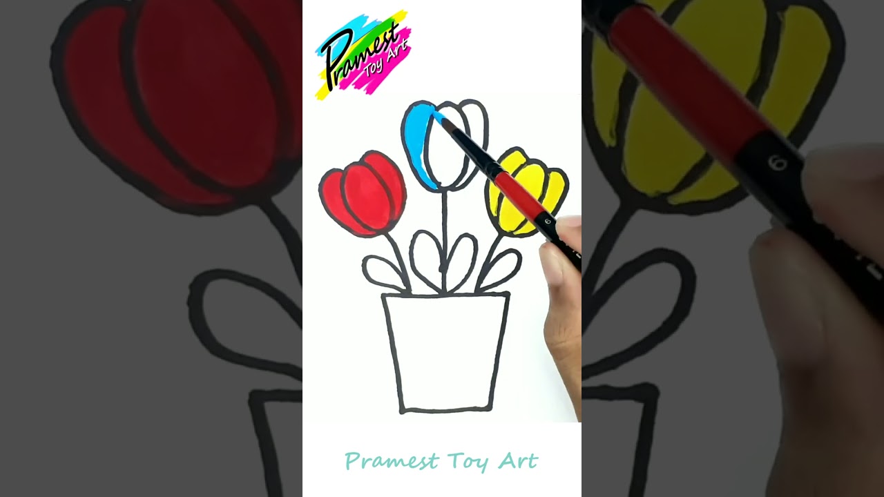 Belajar Menggambar dan Mewarnai Bunga #31