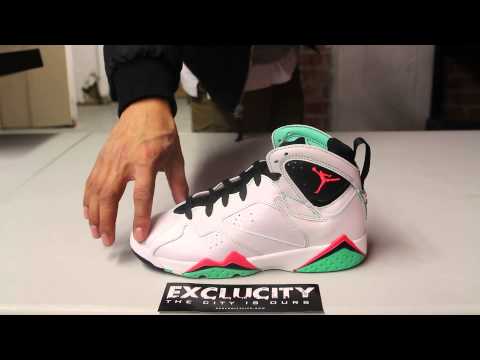 Air Jordan 7 Retro GG "White-Infrared 23-Black-Verde" Unboxing Video at Exclucity