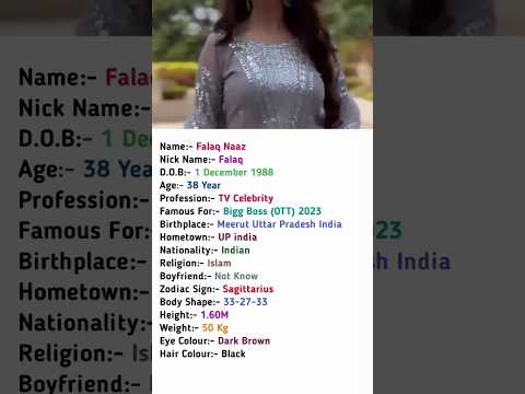 Falaq Naaz Biography, Lifestyle ππ₯#shortvideo #viral #shortsyoutube