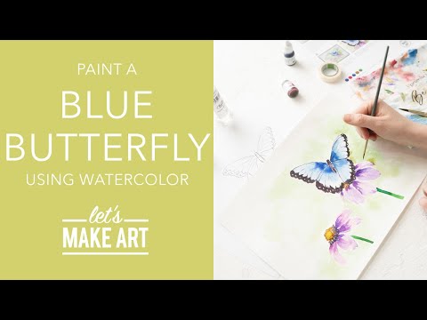 Let's Paint a Blue Butterfly 🦋 | Easy Watercolor Painting Lesson by Sarah Cray of Let's Make Art