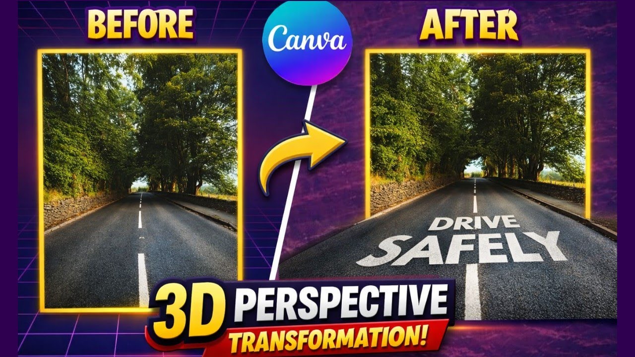 3d Perspective Text in Canva | 3d perspective text