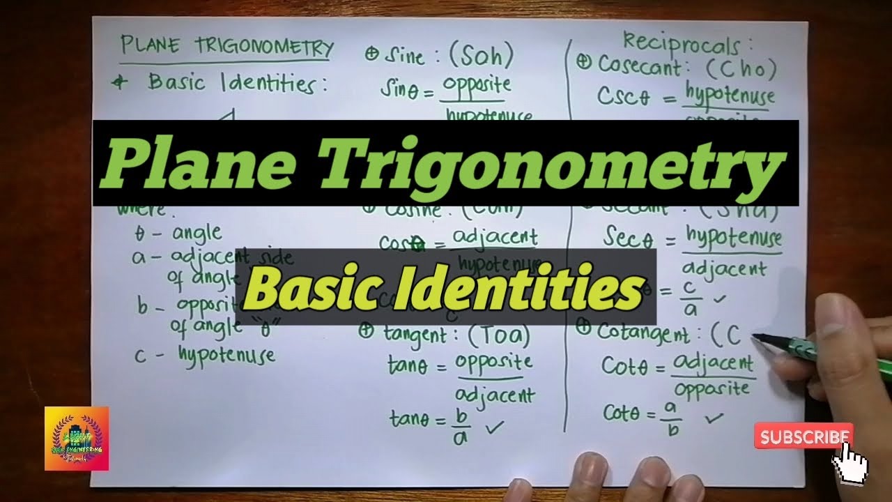 Derivation of Plane Trigonometry Basic Identities | Light C.E. Tutorials