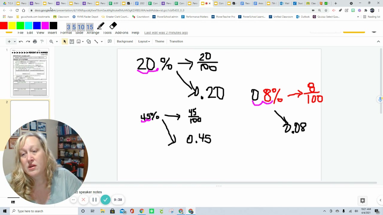 Percent Of a Number Digital Notes  Lesson 1  Teacher   Google Slides