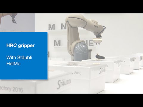 A Stäubli HelMo with a HRC gripper for autonomous robot applications