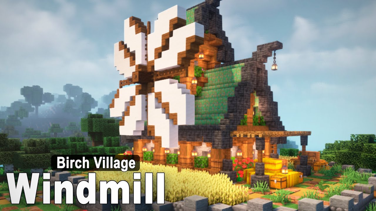 Minecraft: How to build a WINDMILL | Village Tutorial - Minecraft Builders