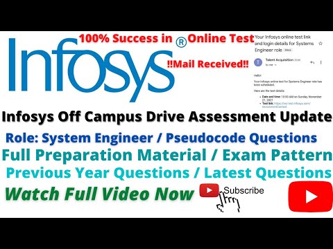 Infosys Assessment Update / Online Test / Mail received? Full Preparation Material / Exam Pattern