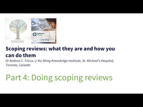 Doing scoping reviews