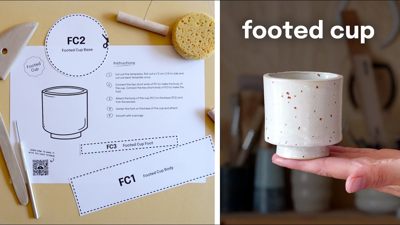 How to make a footed cup (with templates!)