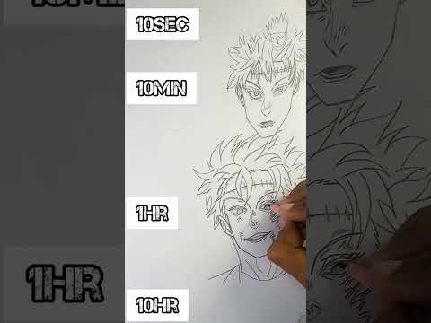 Drawing Gojo X Yuta in 10sec, 10min, 10hr