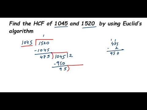 Find the HCF of 1045 and 1520 by using Euclid's algorithm // Find HCF Euclid division