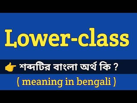 Lower class meaning in bengali || Lower class এর বাংলা অর্থ কি ?