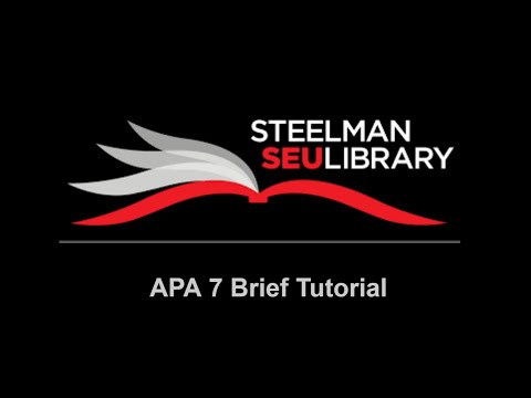 APA 7 Brief Tutorial