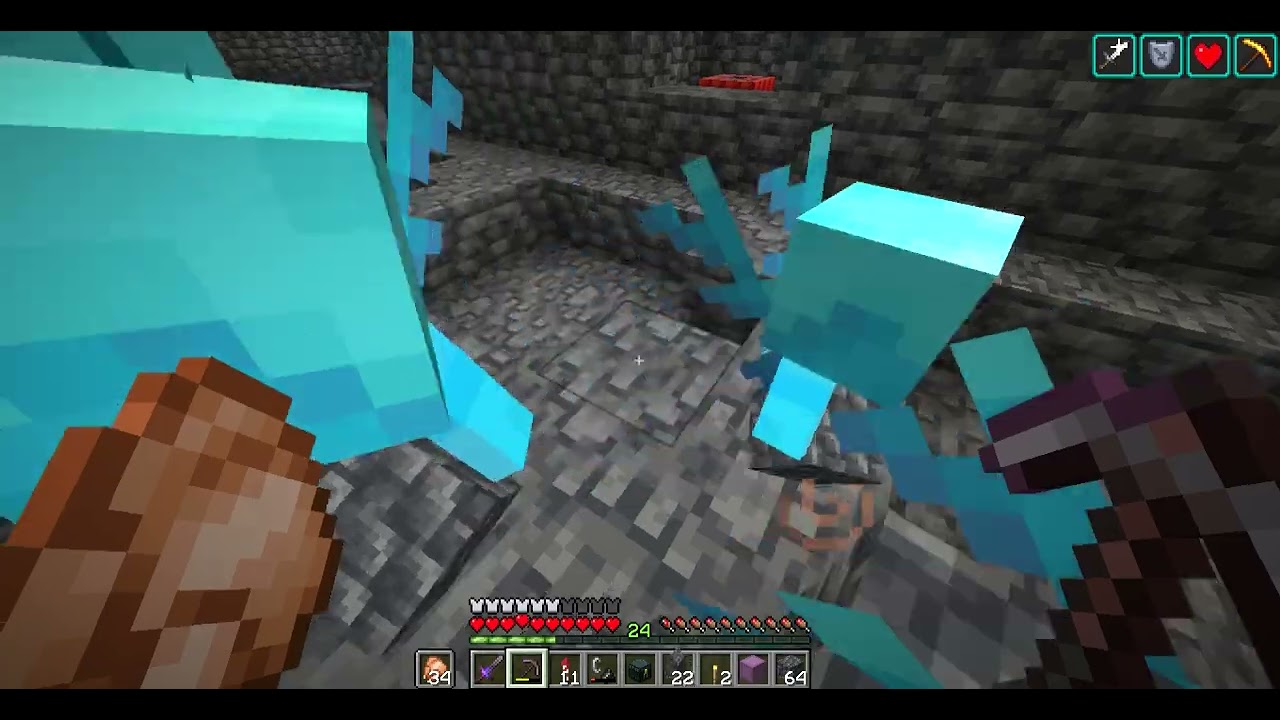 Mining deepslate with the help of allays and tnt.