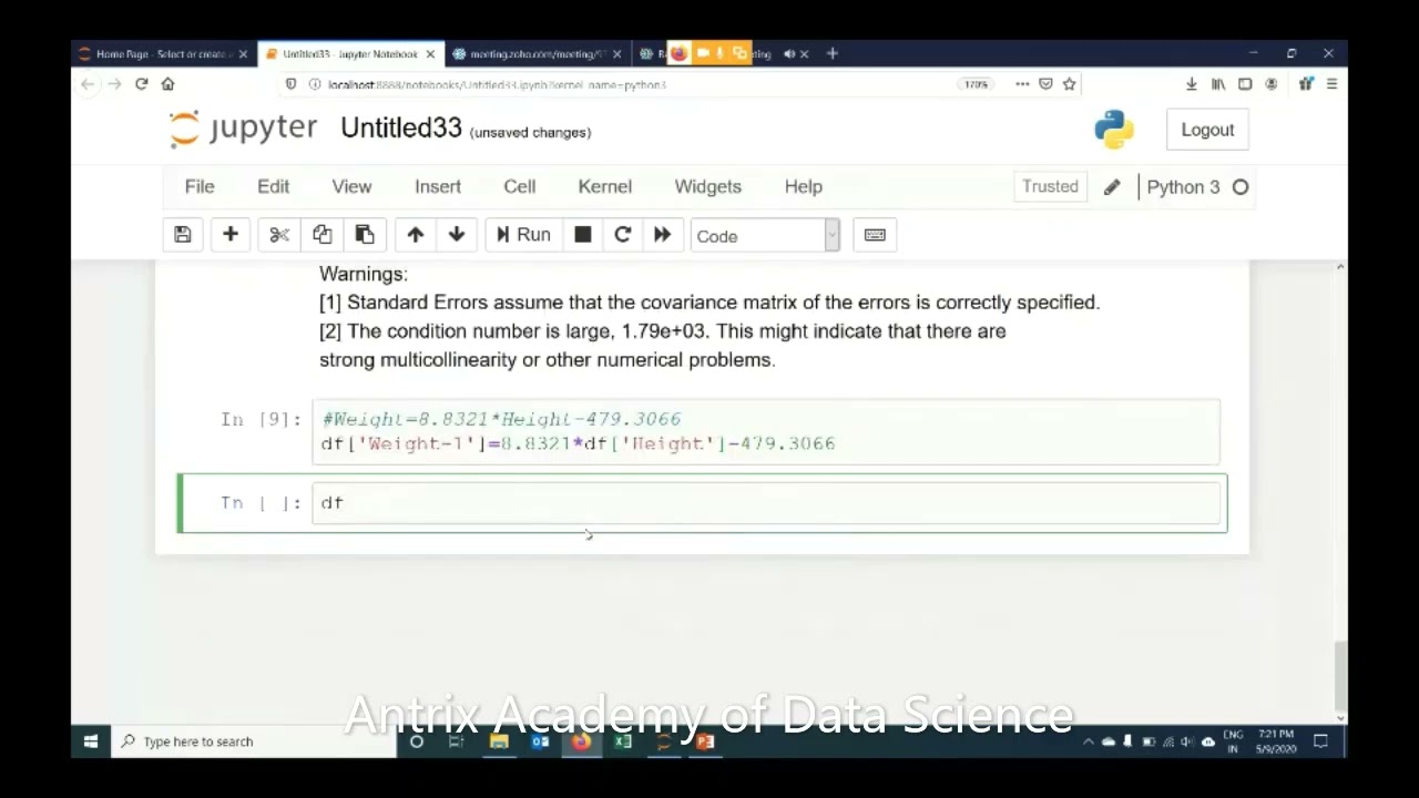 Using Statsmodels package for Linear Regression
