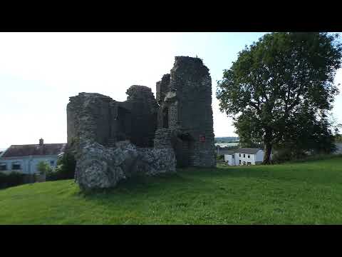 The remains of 13th century stone Castell Loughor Castle Swansea Glamorgan Wales UK