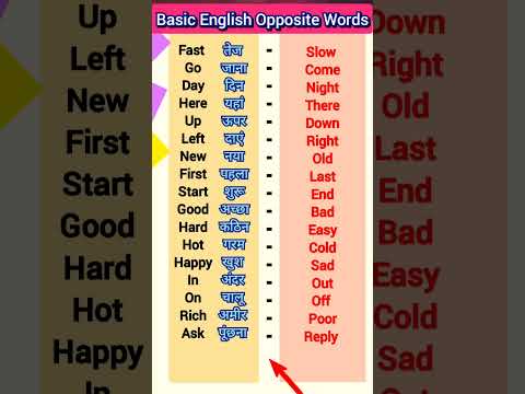 English Opposite words | English Antonyms | अंग्रेजी के विलोम शब्द || #vocabulary #education
