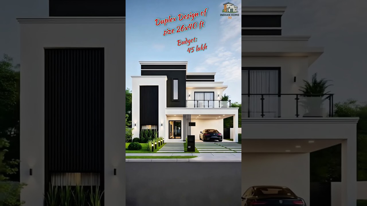 Modern 26x40 Duplex House Design | 2000 Sq Ft | ₹45 Lakh Budget | Stunning Exterior Look