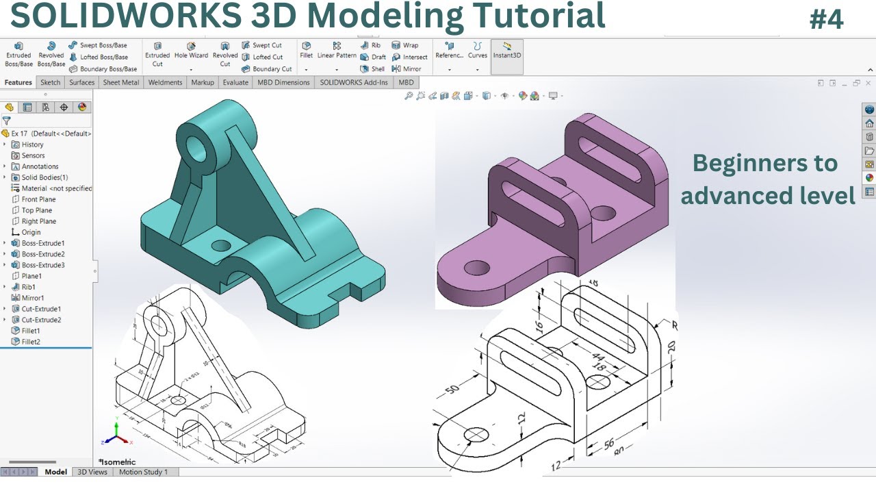 SOLIDWORKS 3D Modeling Tutorial: Beginners to advanced level