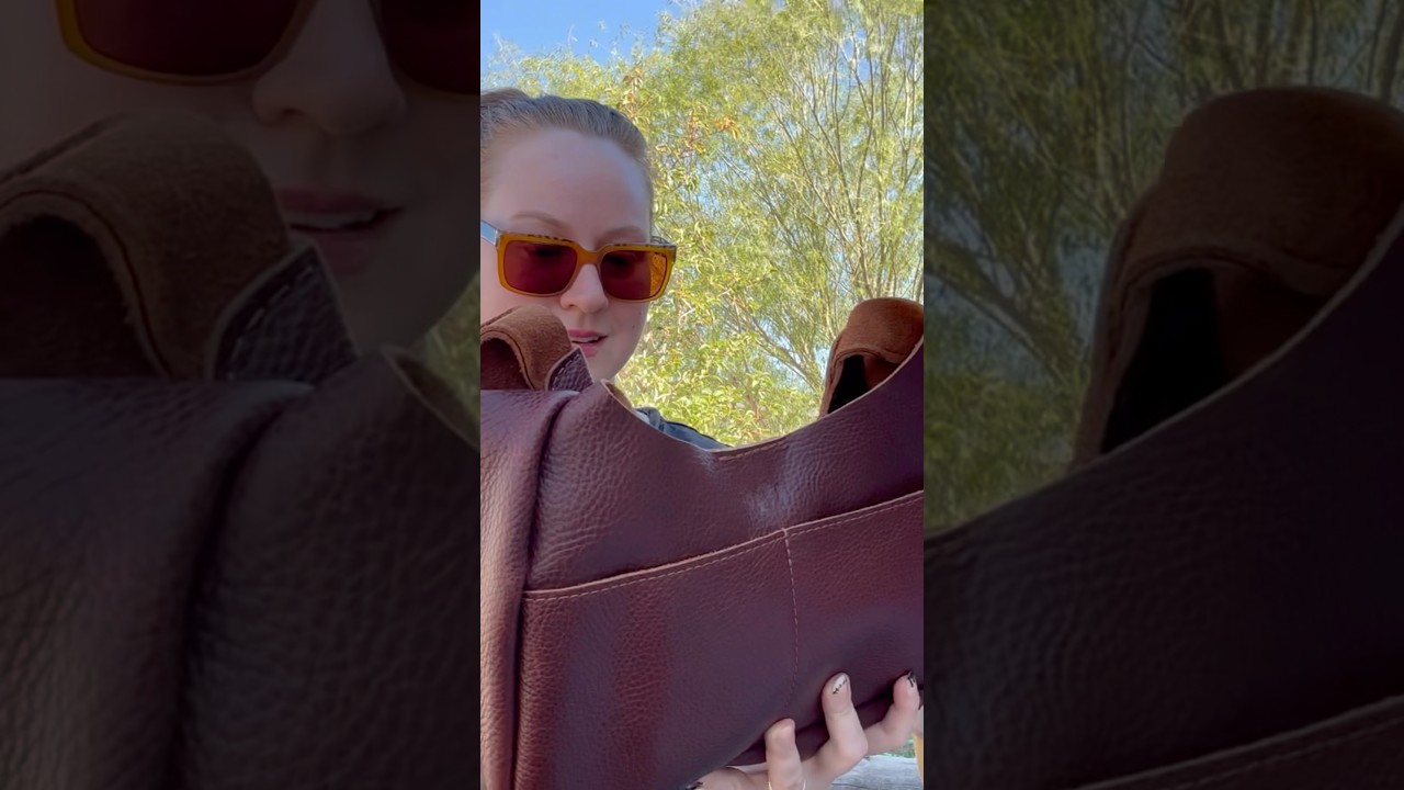 portland leather goods madison shoulder bag in nutmeg unboxing