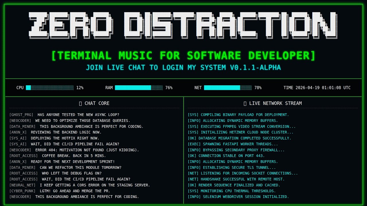 Late Night Deep Work Music for Bugfixing Programmers – Flow State Coding