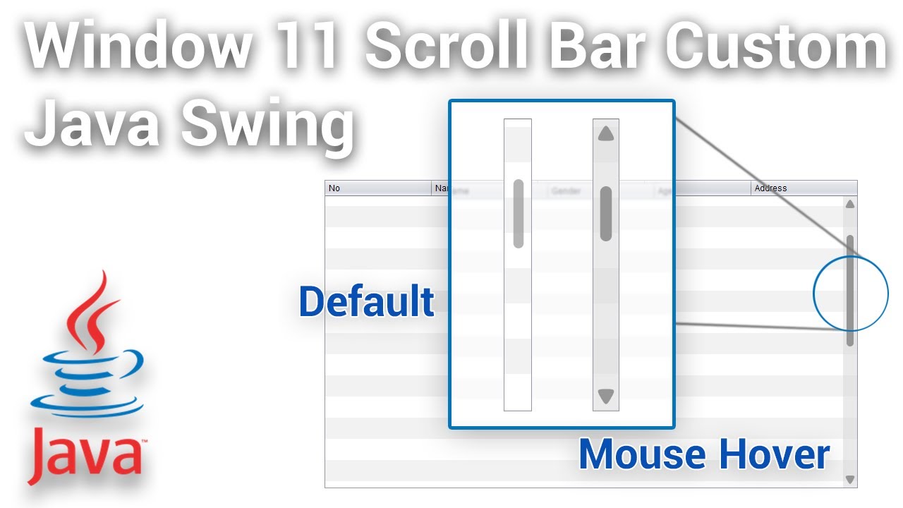 Windows 11 ScrollBar UI Custom using Java Swing