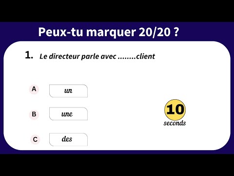 Quiz de Grammaire Française | Les Articles Indéfinis ( un, une, des ) | French Grammar Quiz