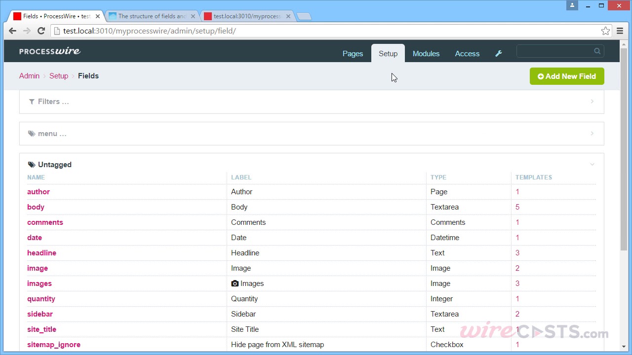 WordPress vs. ProcessWire - Database Structure