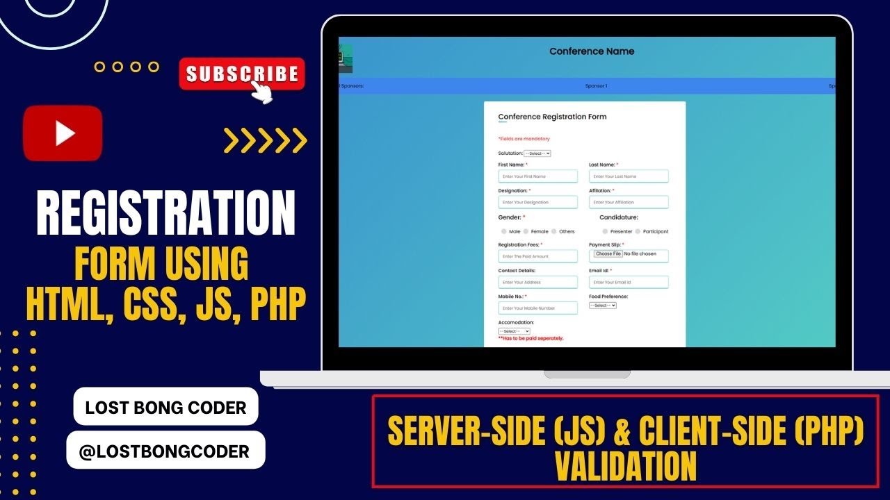 CREATE A PROFESSIONAL REGISTRATION FORM WITH HTML, CSS, JS, AND PHP - PART 2 | STEP-BY-STEP TUTORIAL