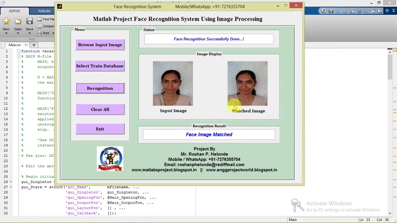 Face Recognition System using Image Processing Matlab Project with Source Code