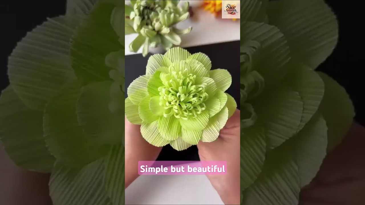 Cara membuat bunga dari kulit jagung | #celana pendek #seni #bunga kerajinan #seni buah #karya seni yang bagus